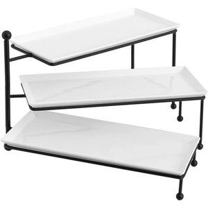 Dining | 3 Tiered Serving Stand 145 X 6 Tier Serving Trays With Black ...